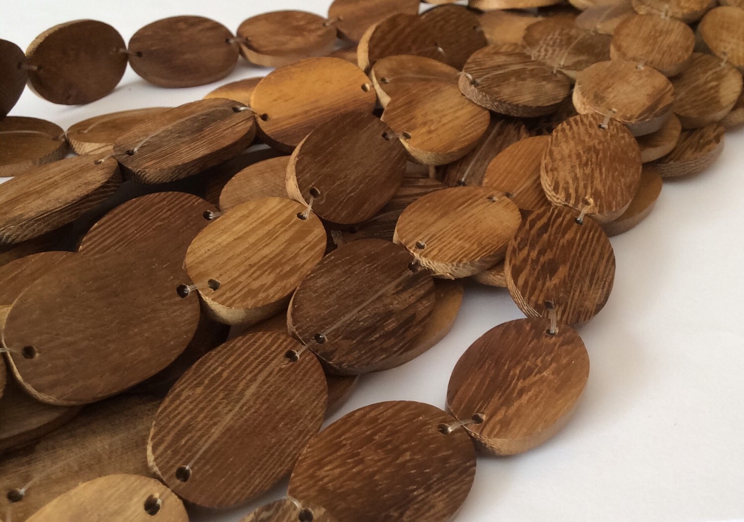 Natural Wood Oval Connector Disc Robles 10 Pc - Etsy
