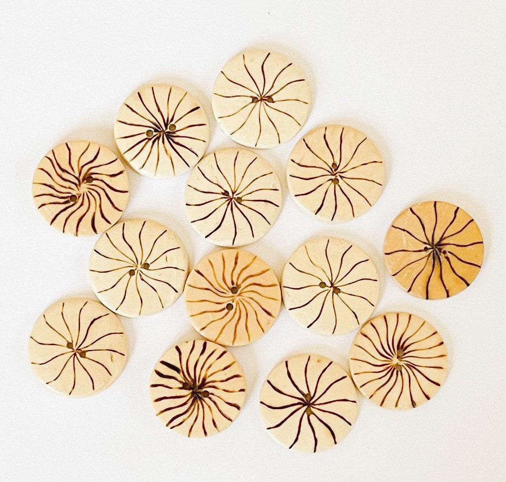 12 Round Wood Buttons 20mm 3/4 Inch for Crafts and Accessories | Etsy