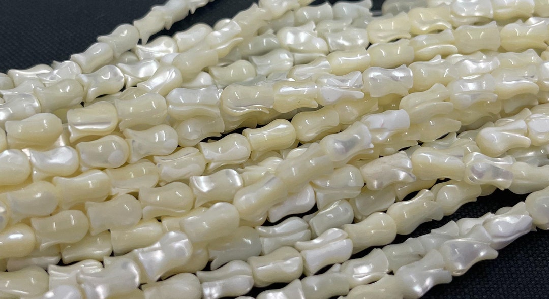 Mother of Pearl Beads: Natural White Shells (7 1/2