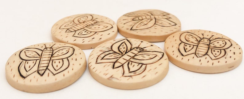 6 Hand Carved Buttons 1 1/4 Inch - Etsy