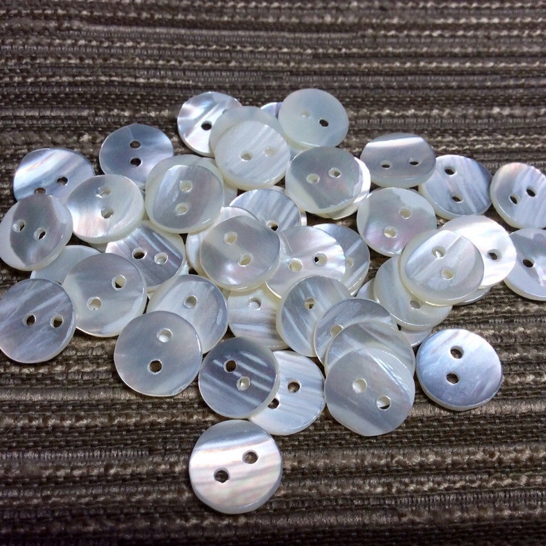 White Shell Button Lot 11mm-50 Pc - Etsy
