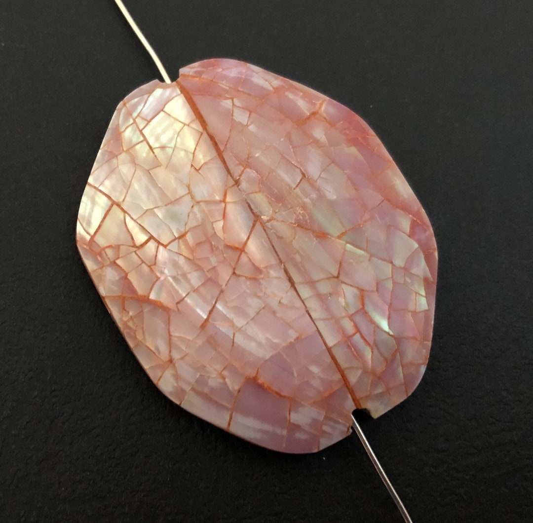 Abalone Focal Bead, Large Shell Inlaid Bead Red - Etsy