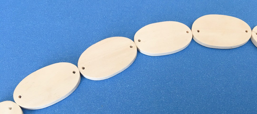 Whitewood Disc Oval Connectors, Natural Wood Connectors, White Disc ...