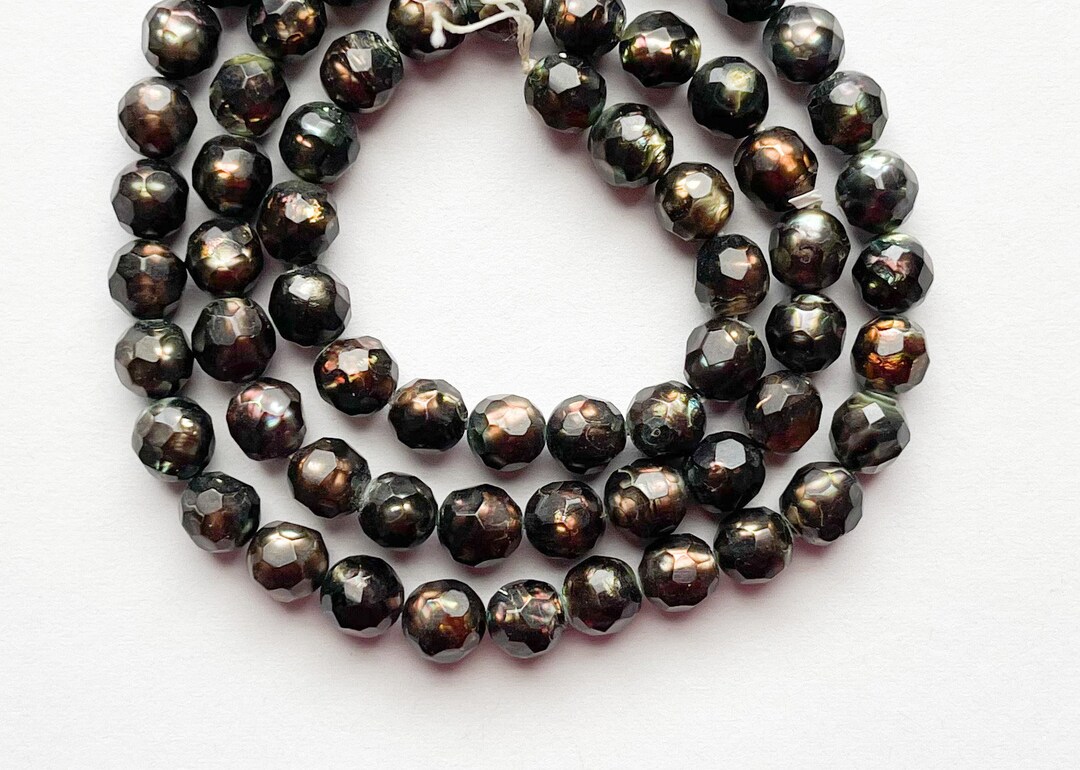 A Grade Genuine Freshwater Pearls Beads 6mm Round Faceted Pearls ...