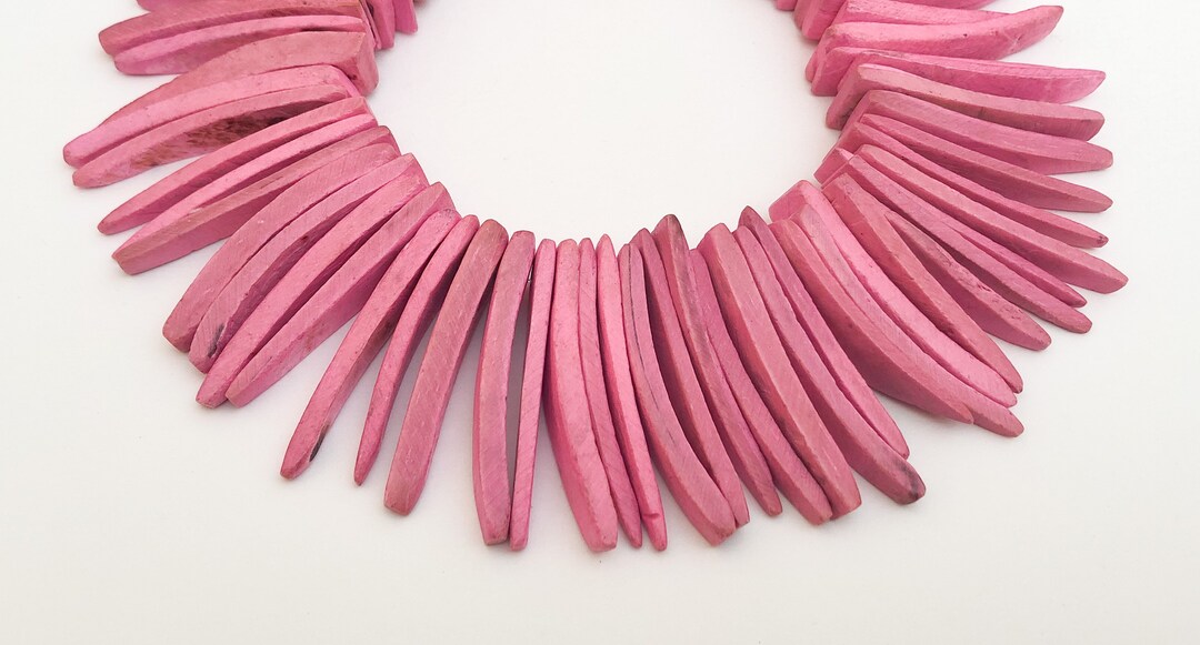 Stick Beads, Spike Beads, Coconut Shell Tusk Sticks Pink-30pc - Etsy