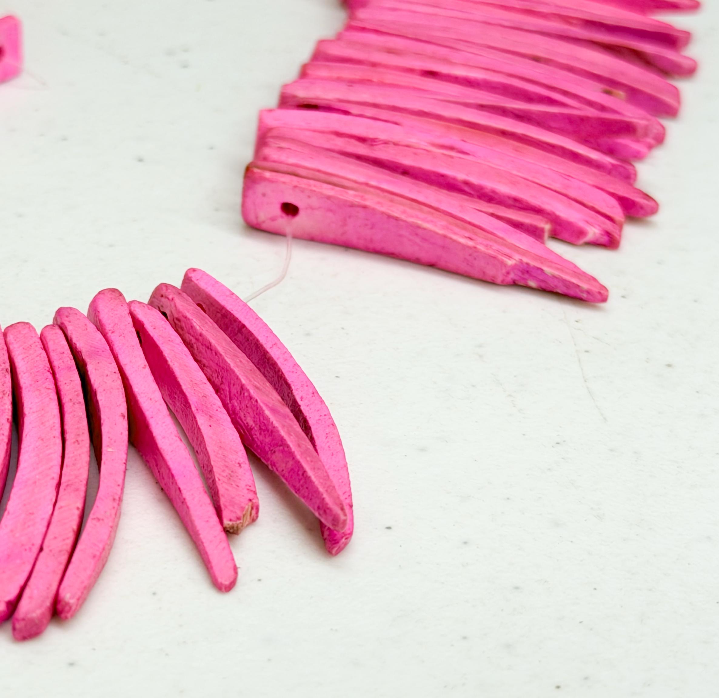 Stick Beads, Spike Beads, Coconut Shell Tusk Sticks Pink-30pc - Etsy