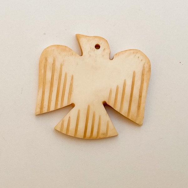 Carved Bone Bird Pendant - Etsy
