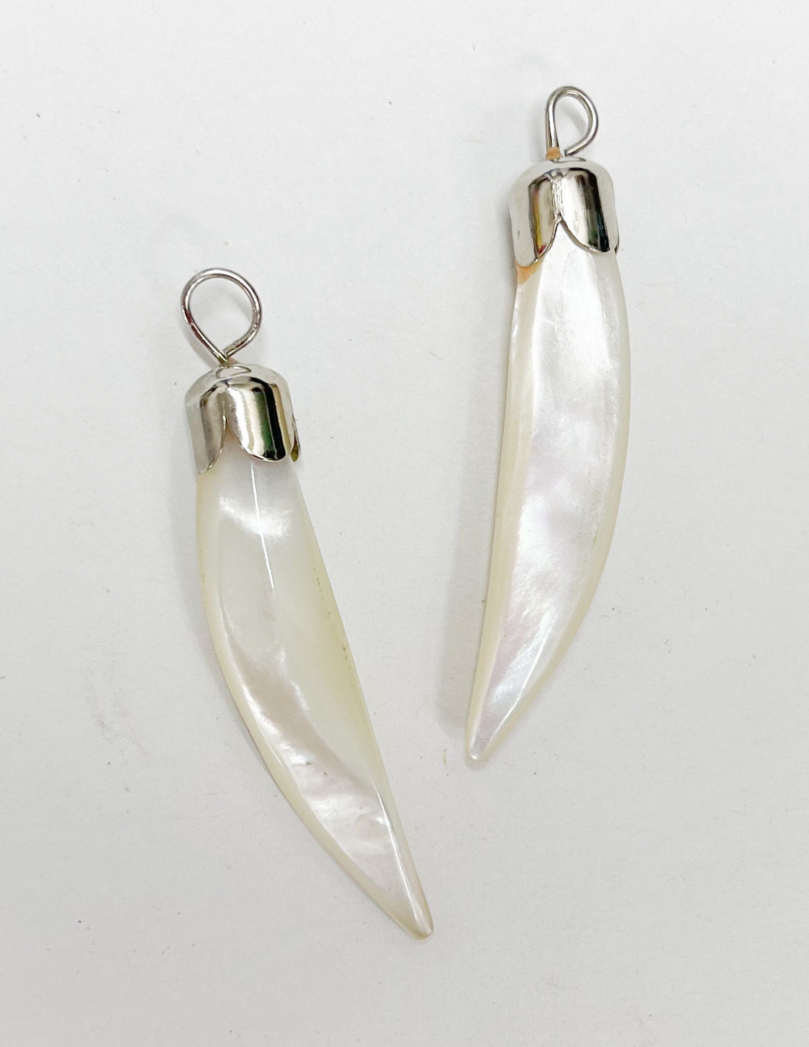 Shell Tusk, Mother of Pearl Tusk 2, Shell Pendant Charm-1pc - Etsy