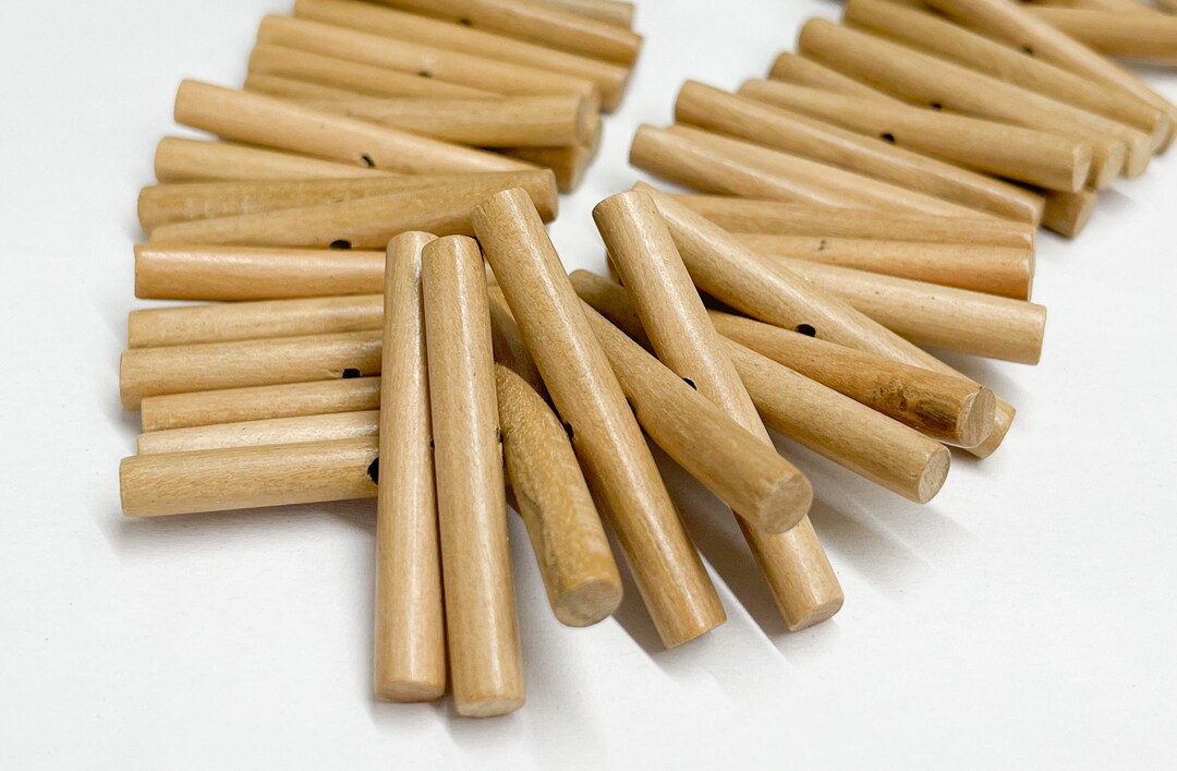 Natural Wood Stick Beads Hambaba Wood Center Drilled Rounded - Etsy