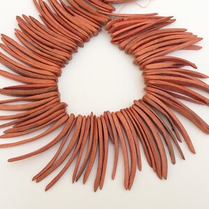 Coco Sticks, Coconut Shell Sticks Tusks, Wood Stick Beads, Coral-30pc ...