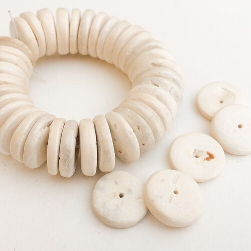 20mm Coconut Wood Discs Coco Rondelle Cream off White - Etsy