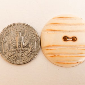 1 1/4" Buttons, Bone Buttons, Round Sewing Buttons, Carved Bone Buttons ...