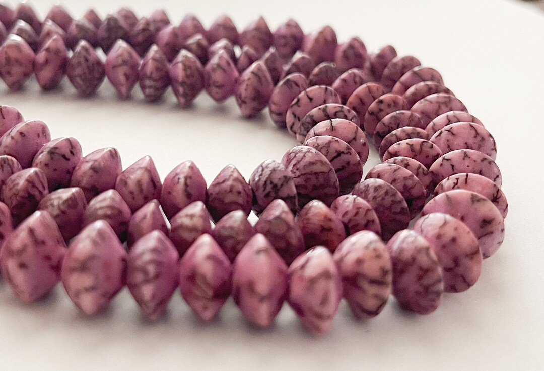 Betel Nut Beads Salwag Saucer Lavender 16” Strand - Etsy