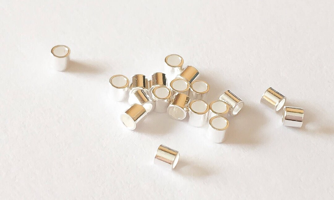 20 Sterling Silver Crimps Crimp Beads 2x2mm - Etsy