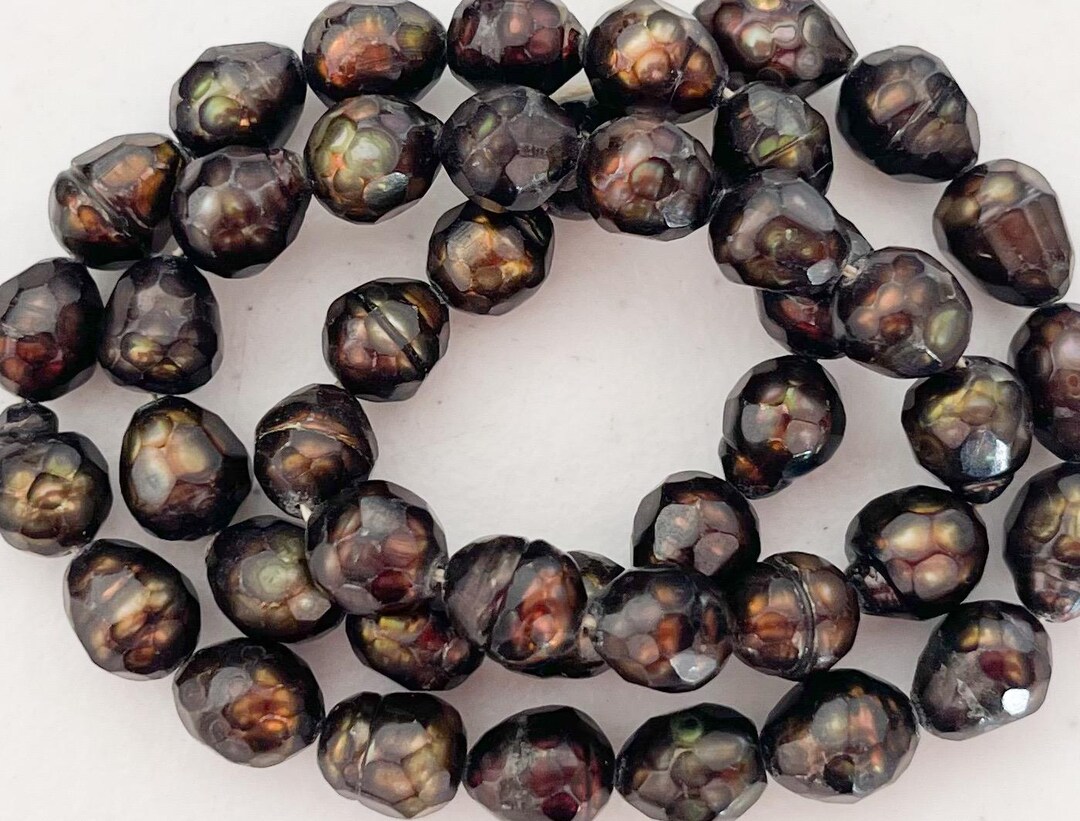 A Grade Genuine Freshwater Pearls Beads 8x10 Oval Faceted Pearls ...