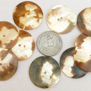 Large Shell Round Buttons Shell Disc Natural 1 1/4 Inch-10pc - Etsy