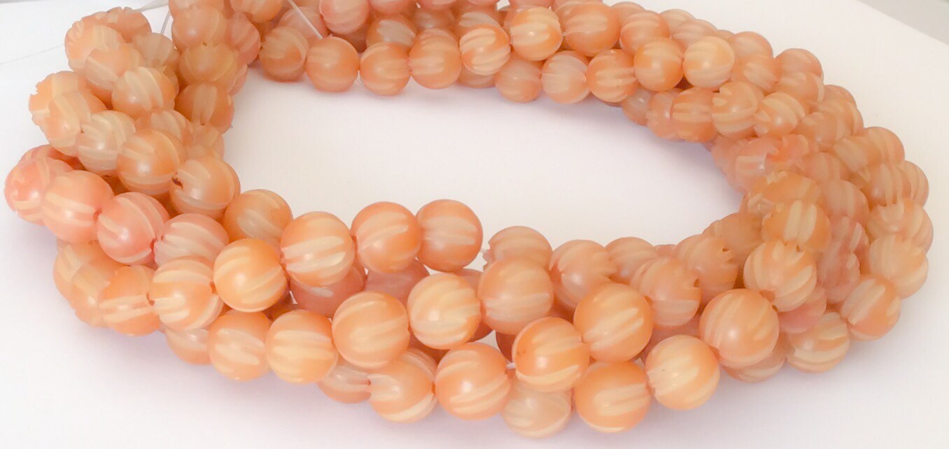 Tan Nut Beads Buri Round Carved 10mm 16 strand | Etsy