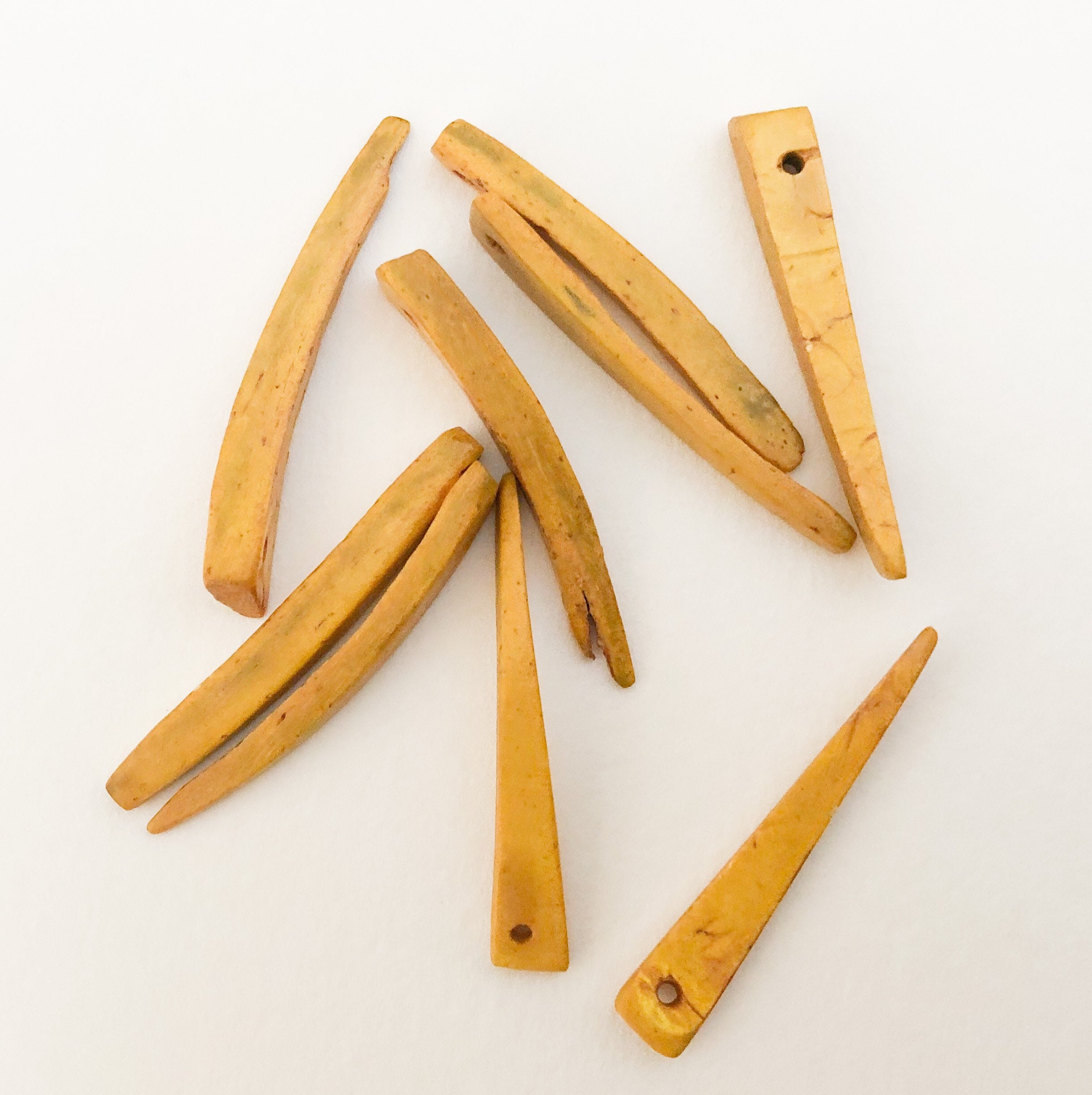 Yellow Coco Sticks Coconut Shell Sticks Tusks Wood Stick - Etsy