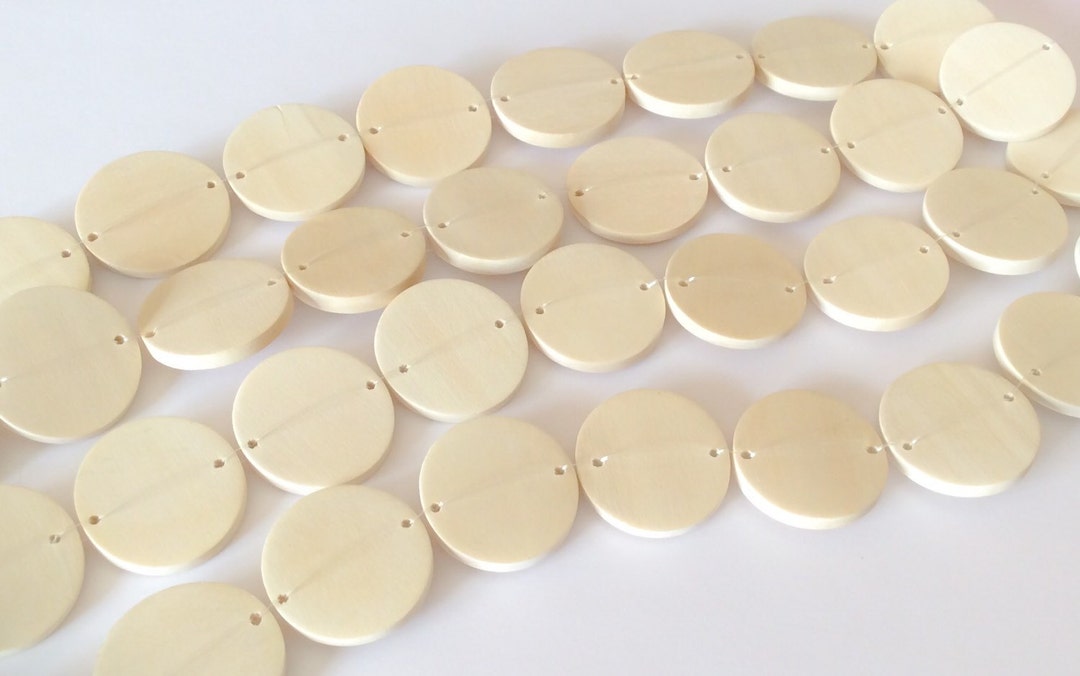 Whitewood Disc Beads: Natural Dica Wood Connectors (10pc) - Etsy