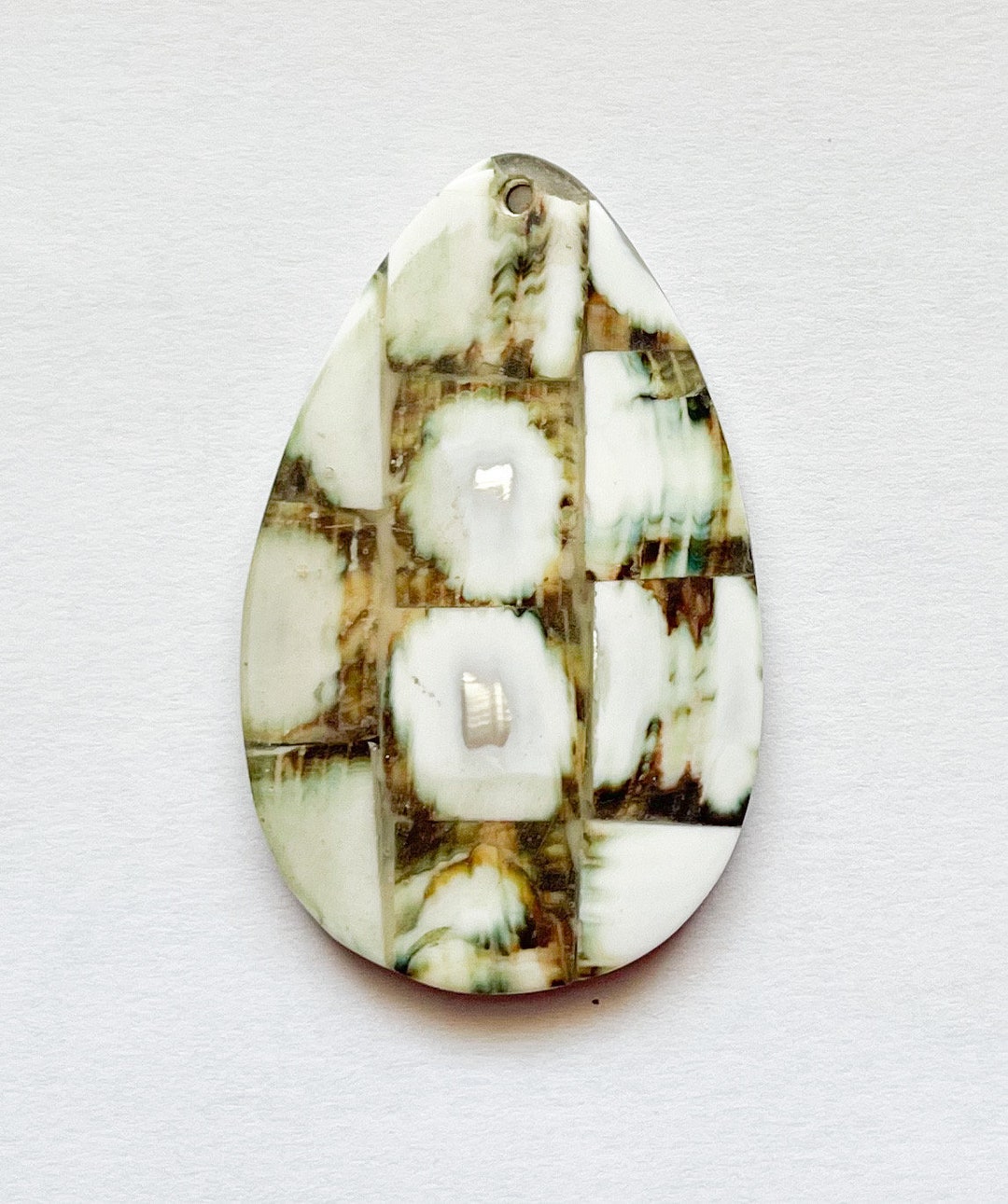 Teardrop Pendant Green Turbo Shell - Etsy