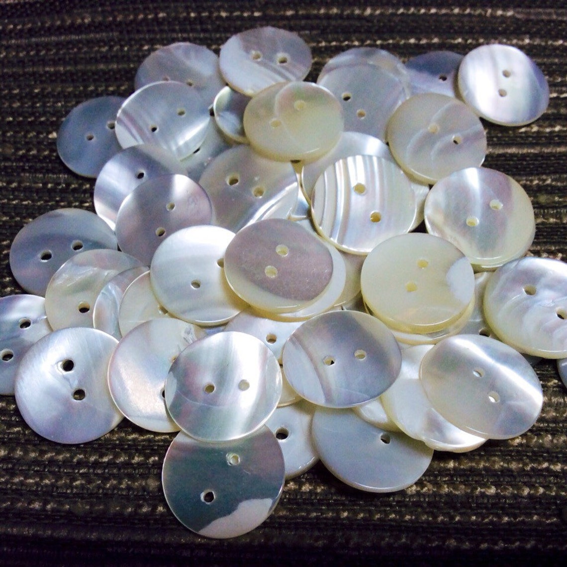 White Shell Button Lot 9mm-50 Pc - Etsy