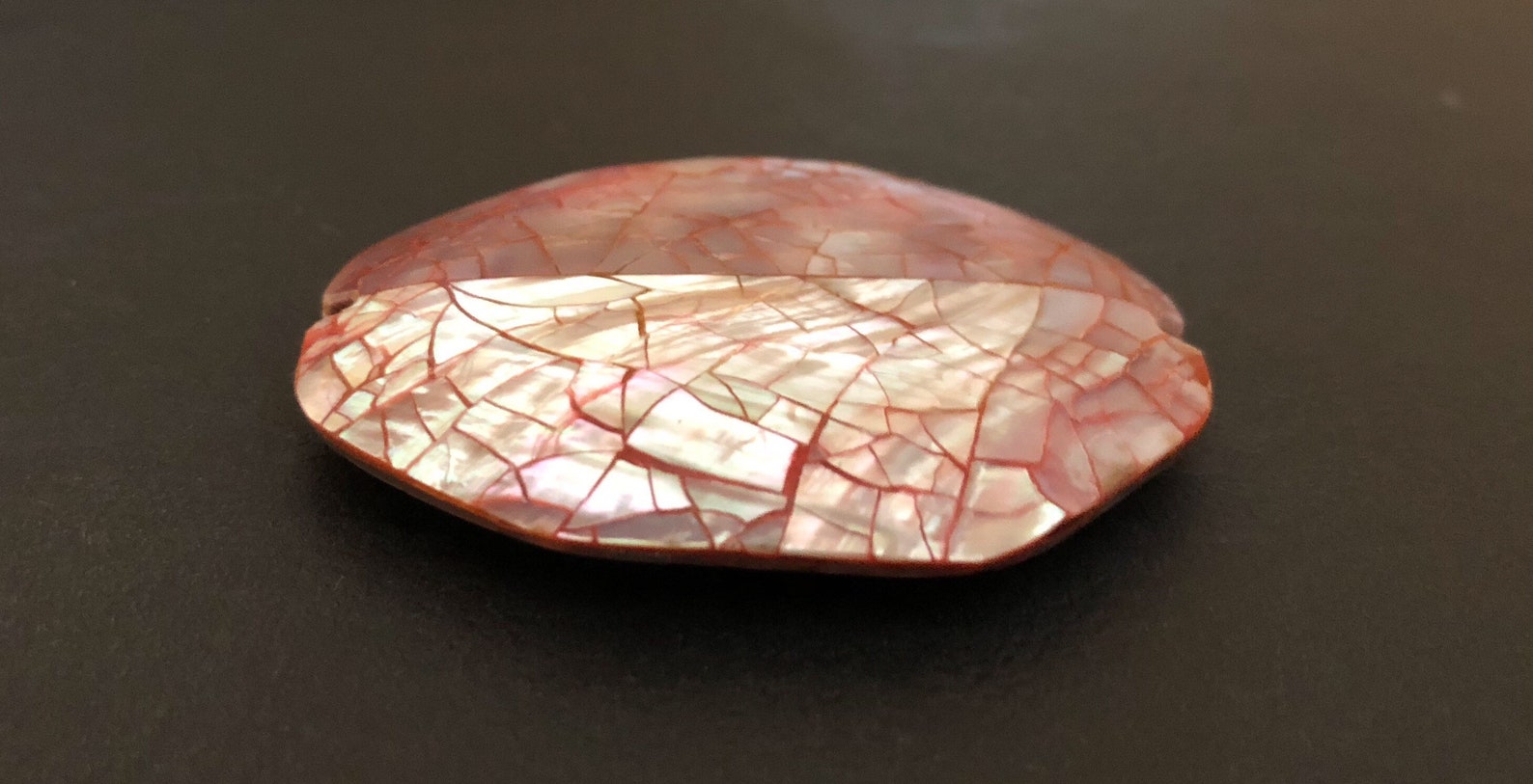 Abalone Focal Bead Large Shell Inlaid Bead Red - Etsy