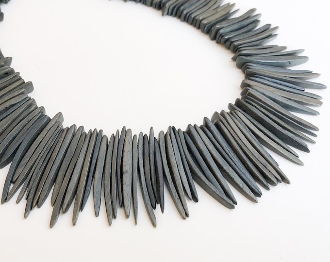 30 Coco Sticks, Coconut Shell Spike Sticks Beads, Focal Beads Gray - Etsy