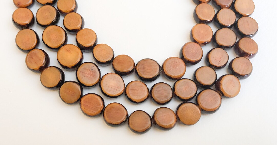 Natural Buri Nut Beads 16 Strand Mustard Flat Round Coin Shape - Etsy