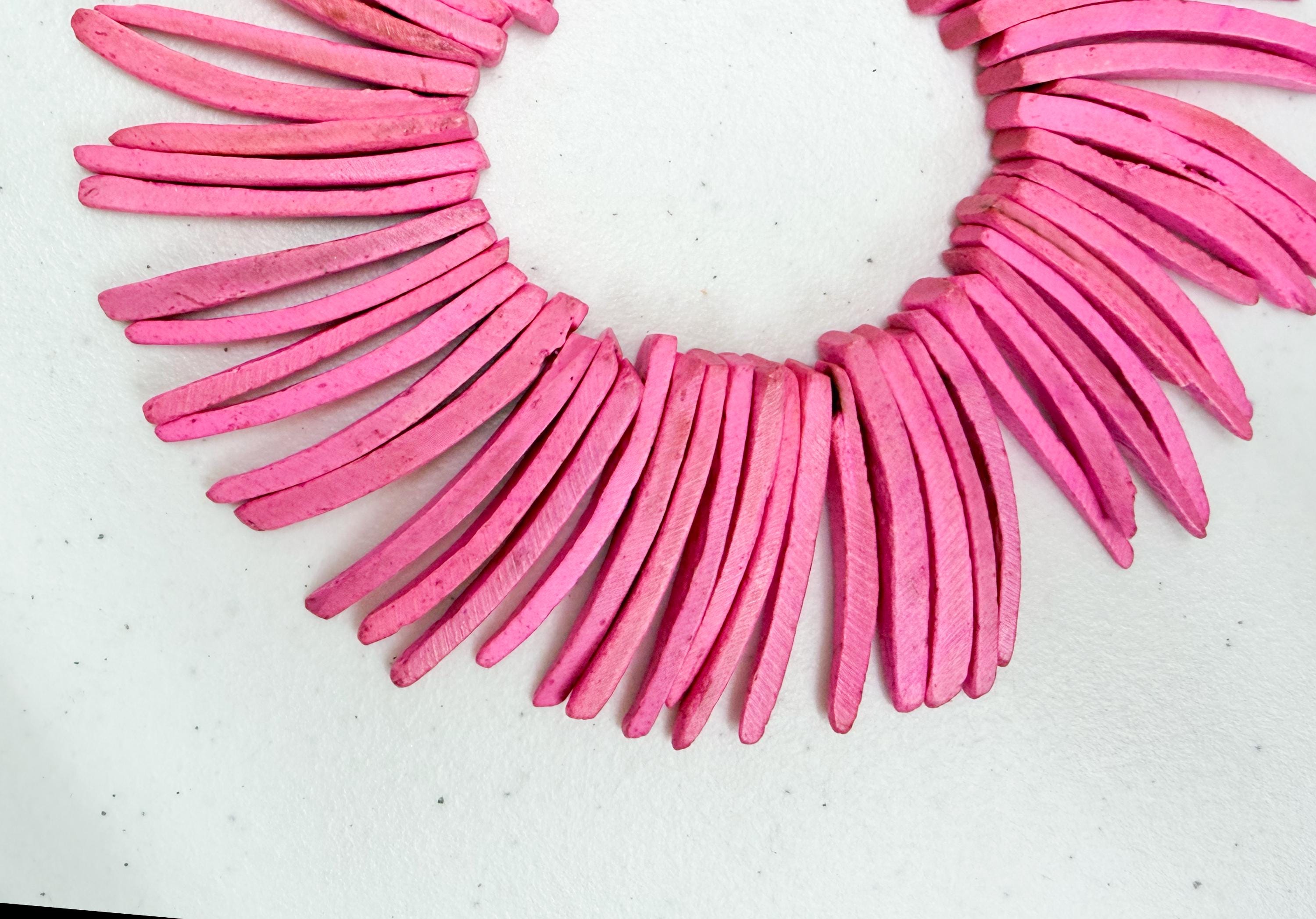 Stick Beads, Spike Beads, Coconut Shell Tusk Sticks Pink-30pc - Etsy