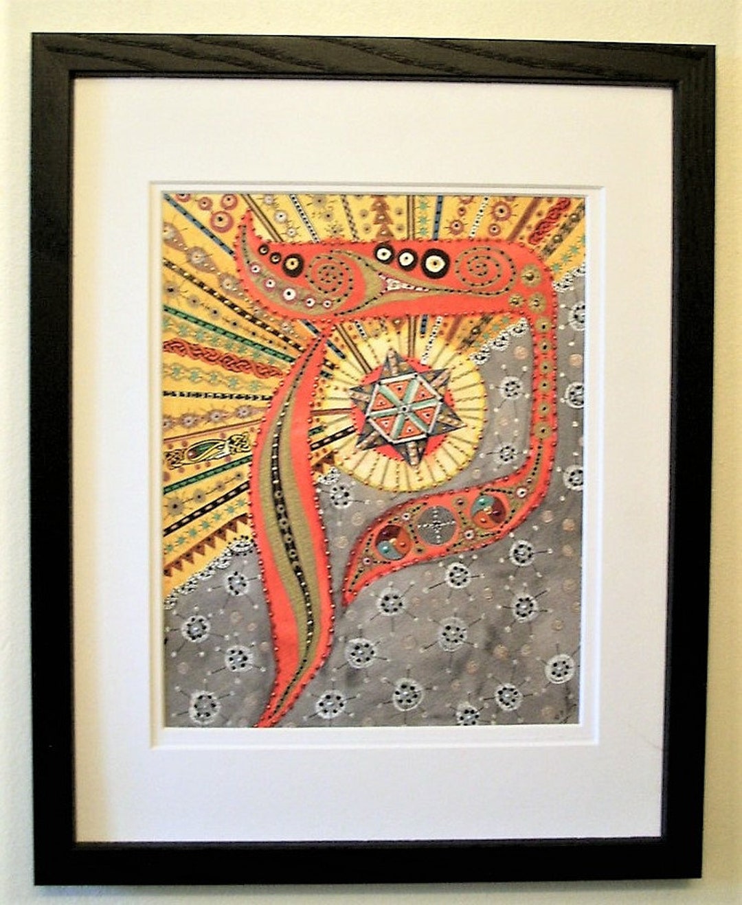 KUF Hebrew Manuscript Collage With White Mat and Black Frame - Etsy