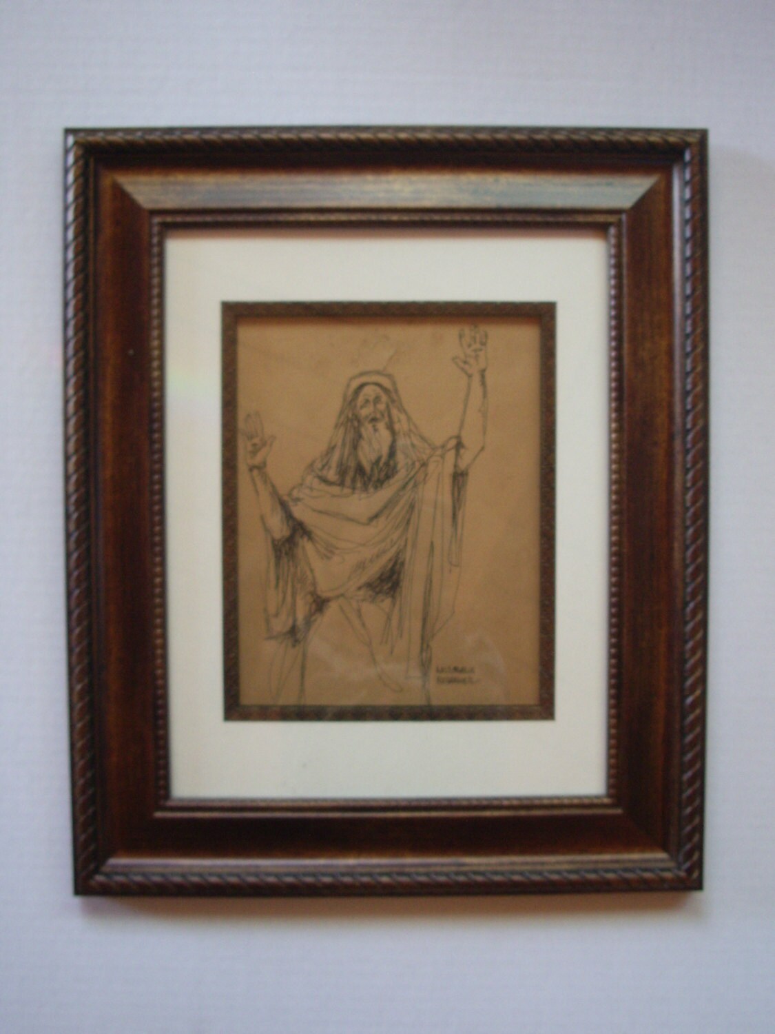 Original Luis Carlos Rodriquez Pen and Ink Drawing - Matted and Framed ...