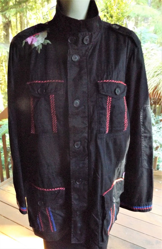 Joy Light Love Johnny Was Black Jacket With Embroidery - Etsy