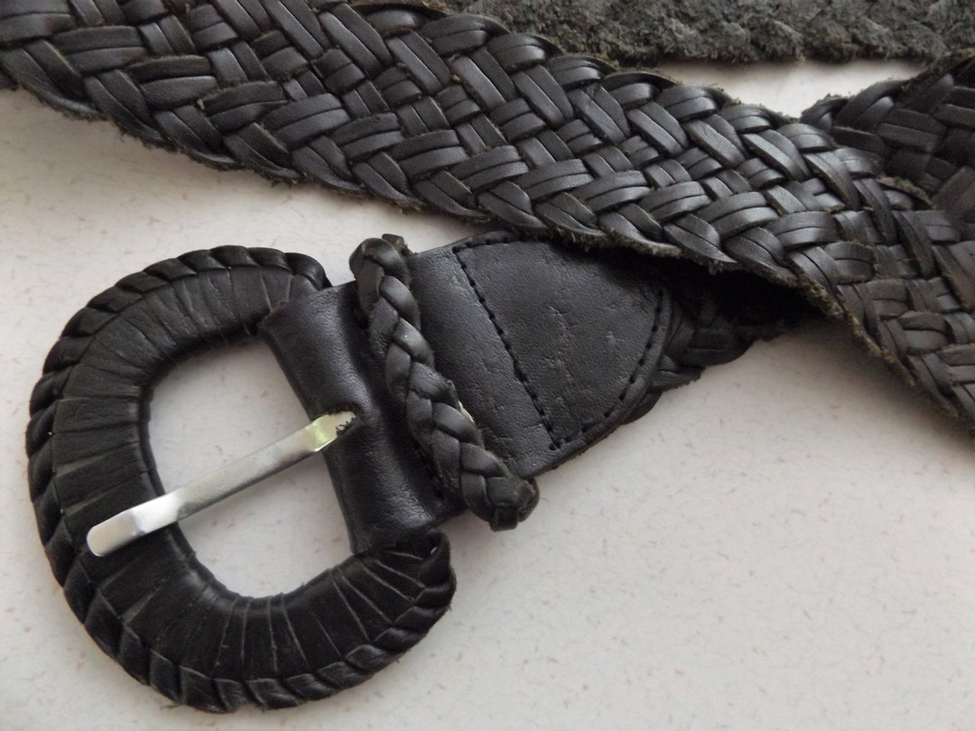 Corbani Black Braided Genuine Leather Beltmade in Brazil - Etsy
