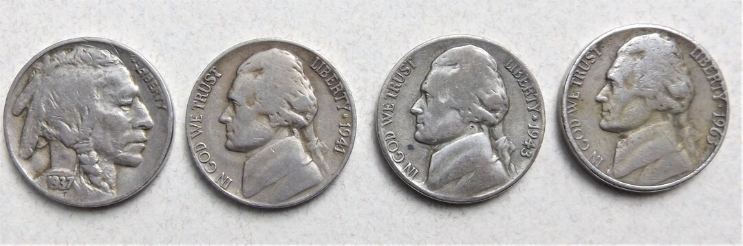 The US Nickel ~ Five Cent Piece Set of Four - Etsy