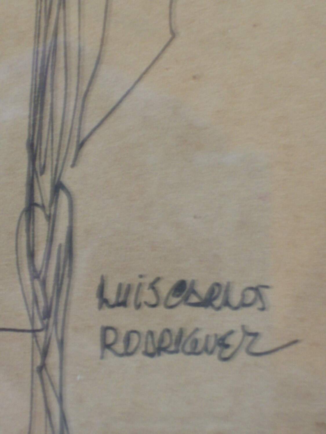 Original Luis Carlos Rodriquez Pen and Ink Drawing - Matted and Framed ...