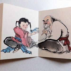 Japanese Orihon ~ Hand Painted Concertina Fold Book - Etsy