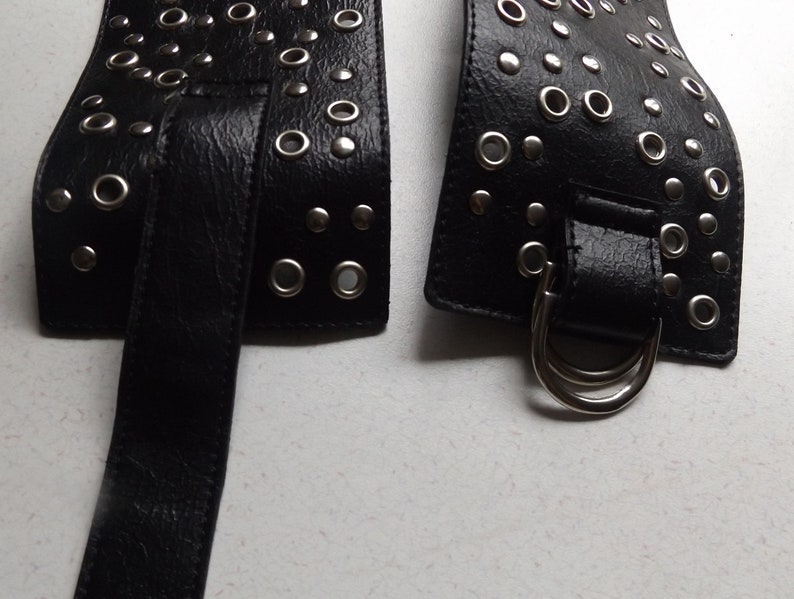 Biker or Punk Belt: Wide Faux Leather Embellished With Silver | Etsy