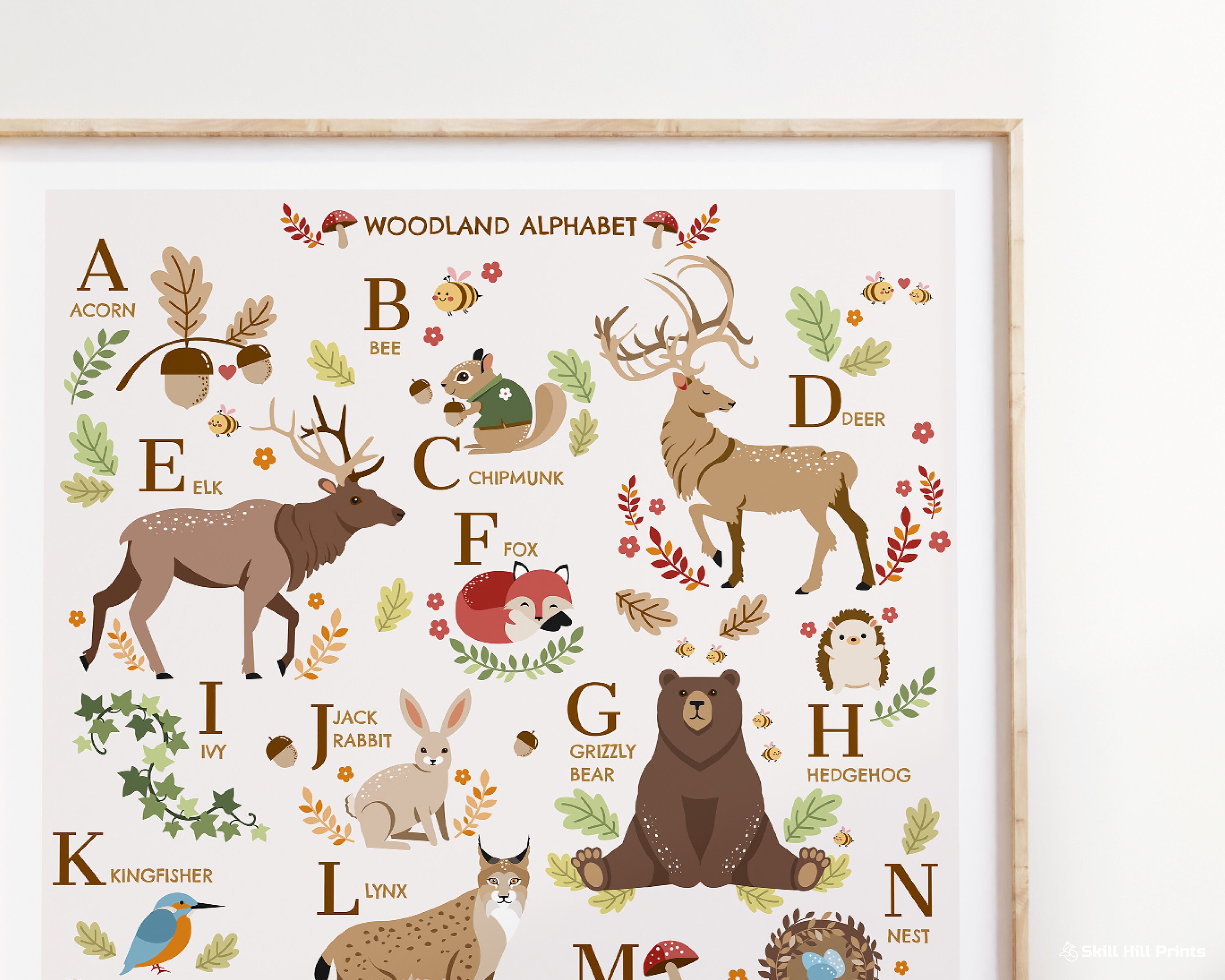 Woodland Animal Alphabet Alphabet Poster for Toddlers Kids - Etsy