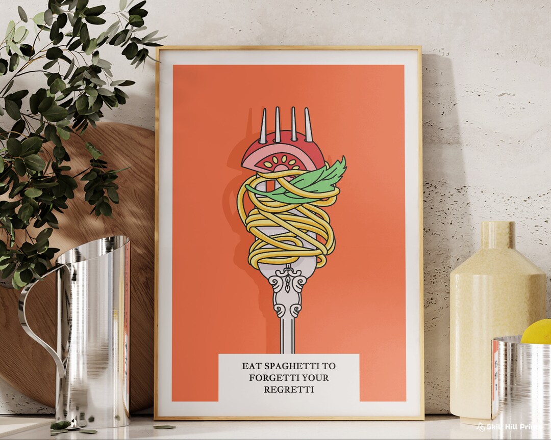 FOOD PUN Wall POSTER , Kitchen Decoration Art Print, Pasta Poster ...