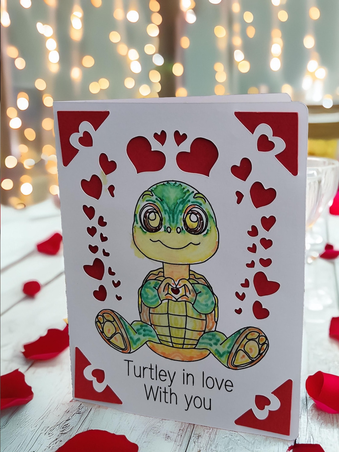 Romantic Love Card | Cartoon Turtle Card | Cute Animal Greeting | Love ...