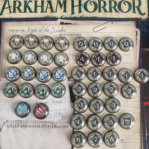 Call of Cthulhu Arkham Horror Tokens Full Set Arkham Horror - Etsy