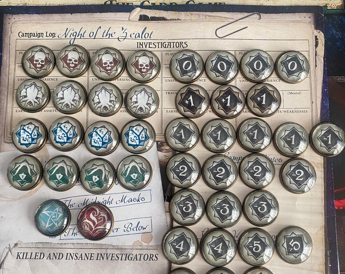 Call of Cthulhu Arkham Horror Tokens! Full Set! Arkham Horror Card Game ...