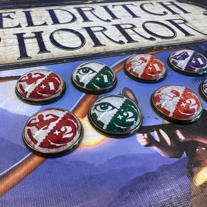 Eldritch Horror Improvement Tokens! Lore, Influence, Observation ...