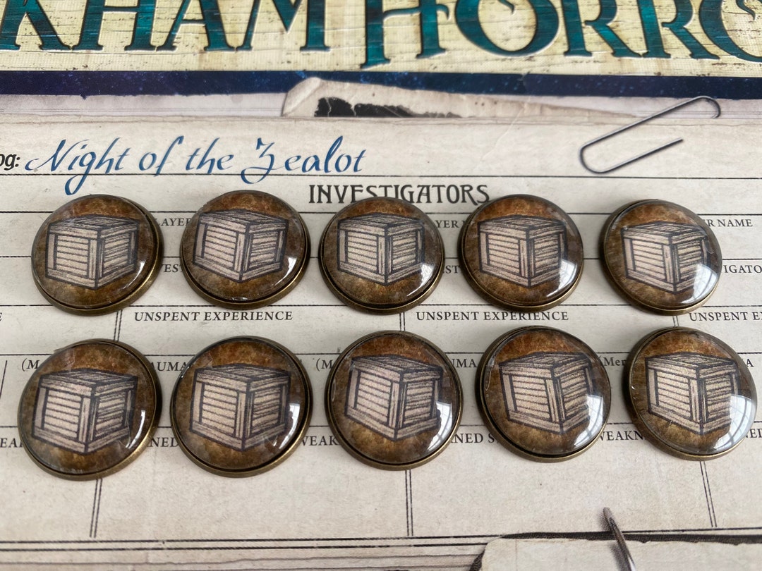 Arkham Horror Resource Tokens - 10 Resource Tokens - Metal Brass Base ...