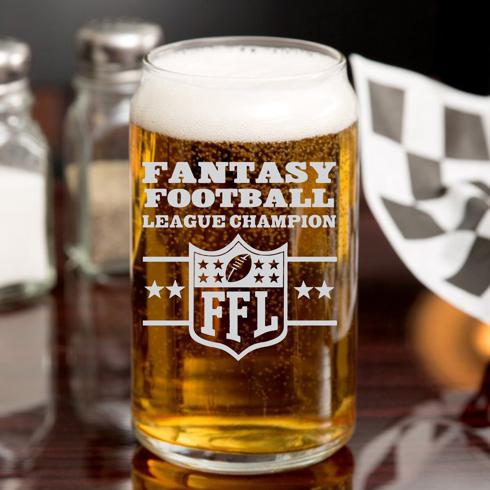 Fantasy Football Glass Etched Pint Glass for Super Bowl - Etsy