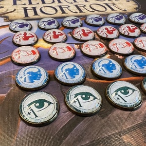 Eldritch Horror Improvement Tokens! Lore, Influence, Observation ...