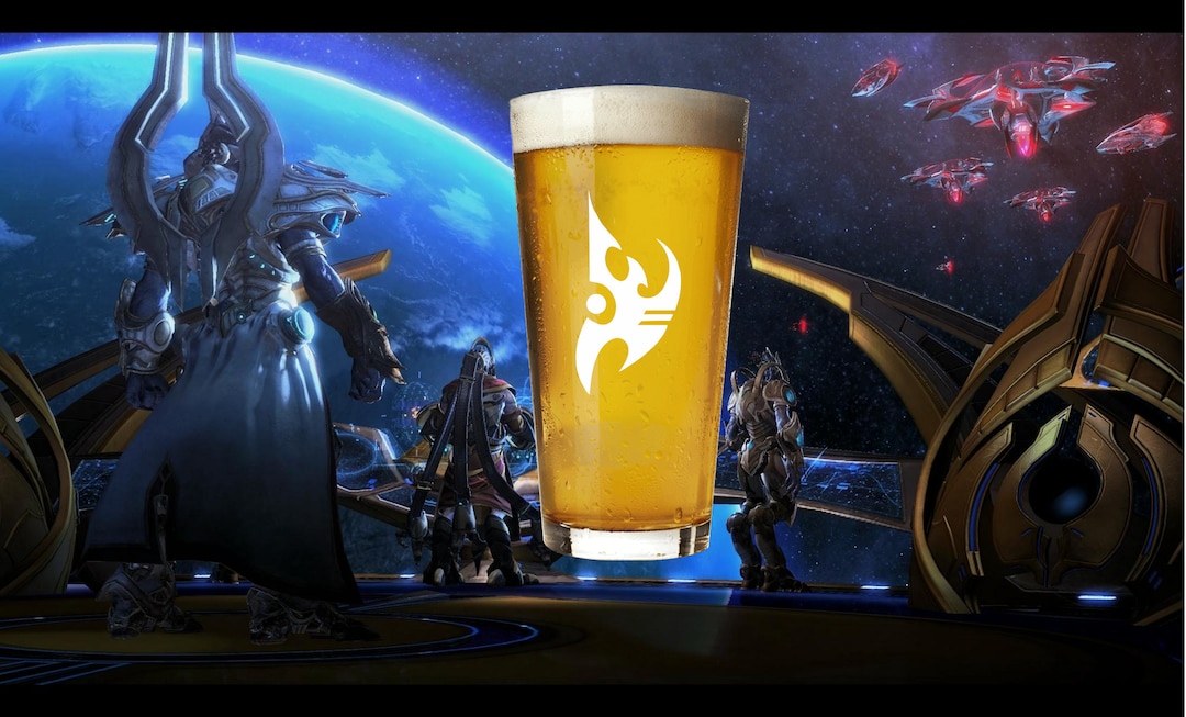 Custom Zerg Protoss Terran Pint Glass. Laser Engraved Pint Glass ...
