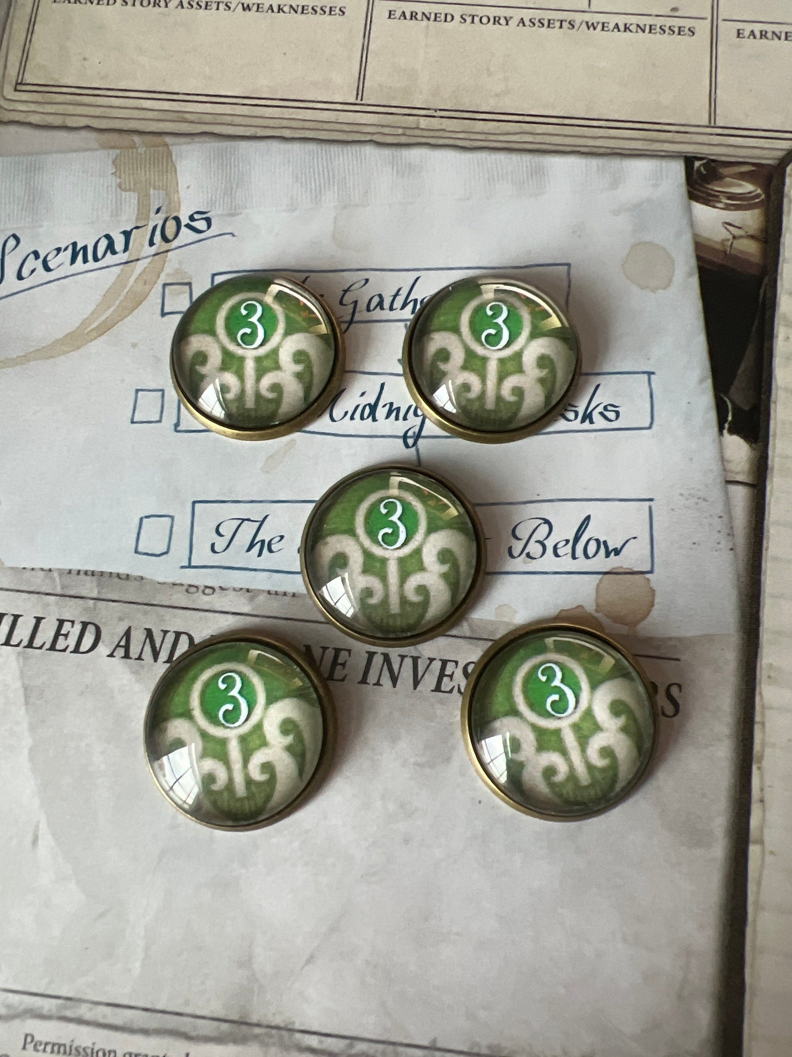 Arkham Horror Tokens. Damage Sanity Clue and Doom Tokens. - Etsy