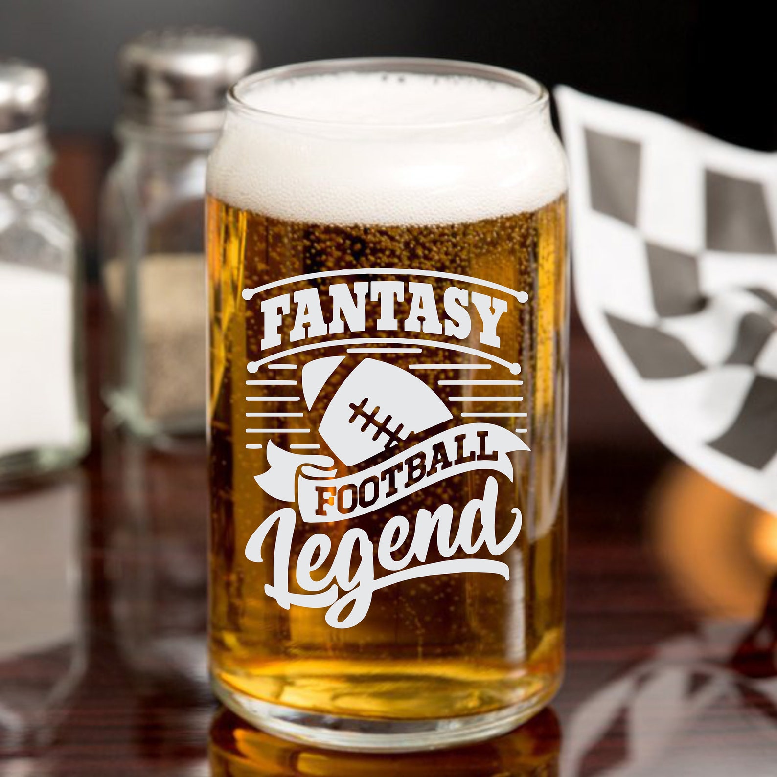 Fantasy Football Glass Etched Pint Glass for Super Bowl - Etsy