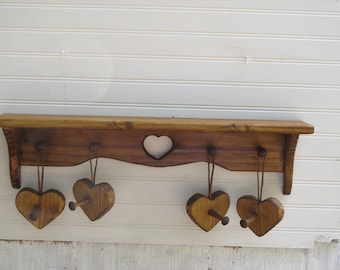 Primitive Wall Shelf, Antique Wall Shelf, Barn Wood Shelf, Shaker Peg ...